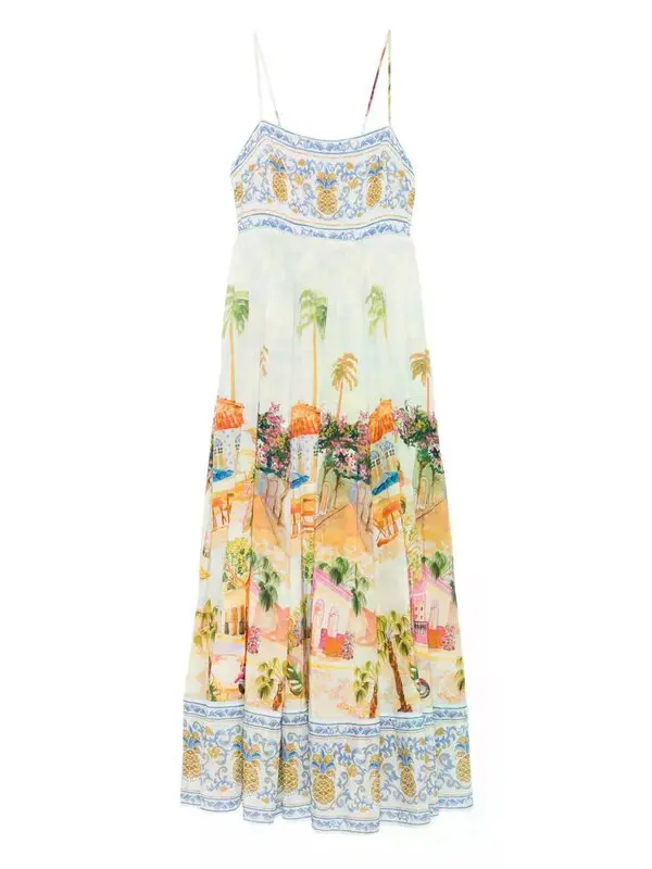 Farm Rio Aracati Maxi Dress - Blue - 40% Off | Editorialist