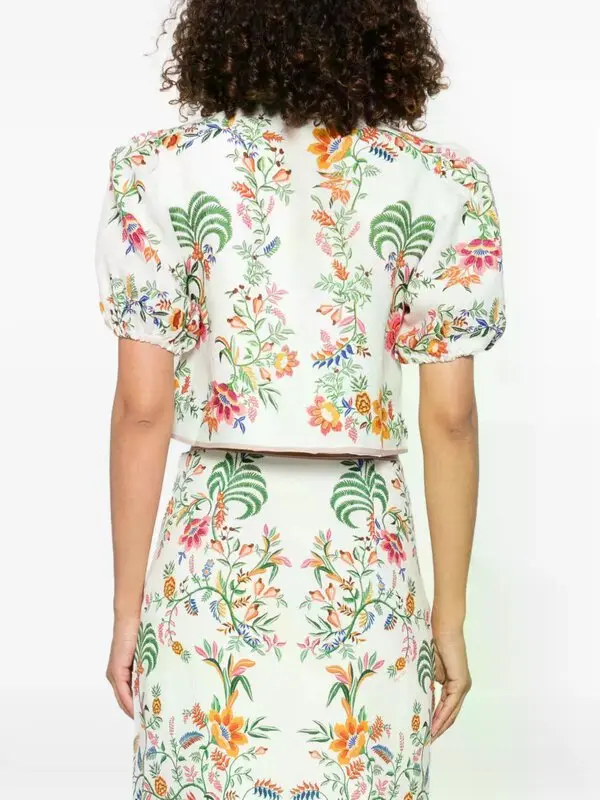 Farm Rio Delicate Forest Scarves Blouse