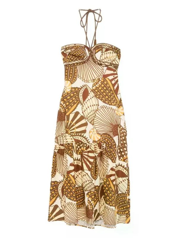farm rio dress brown Brown Shuhu Maxi Dress Sleeveless – FARM Rio main image 0