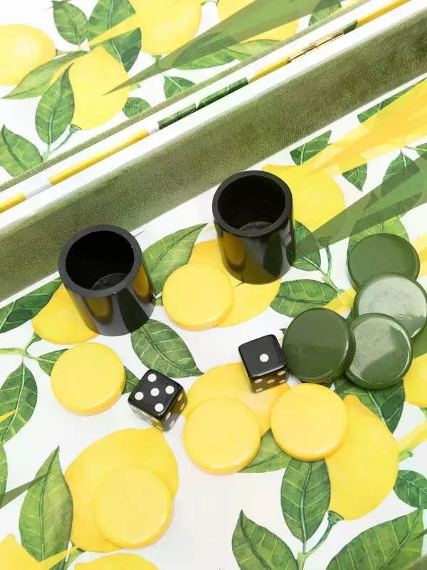 LES-OTTOMANS Lemon-print Backgammon Set