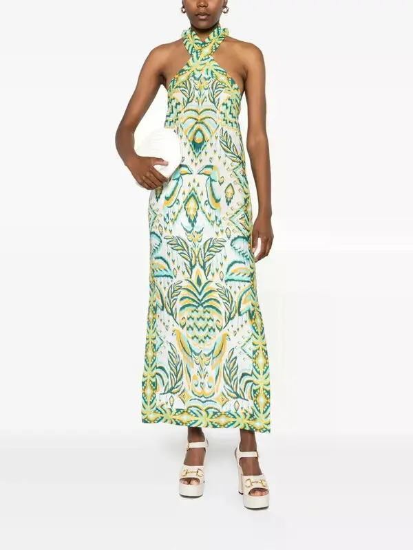 green emerald velvet dress Green Flora Tapestry Lenzing™ Ecovero™ Euroflax™ Mini Dress
