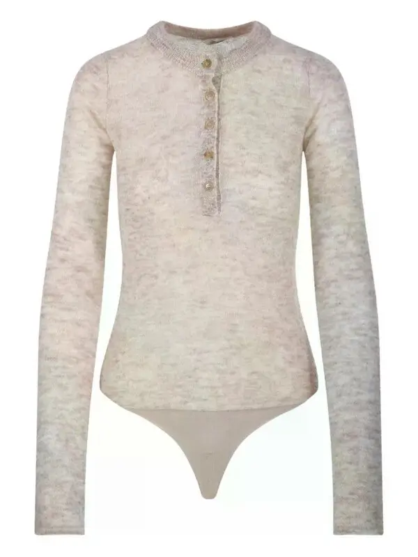 HAIKURE Button-front Long-sleeve Bodysuit - Neutrals