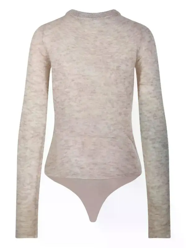 HAIKURE Button-front Long-sleeve Bodysuit - Neutrals