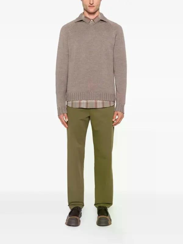 ZANONE Polo-neck Wool Sweater - Brown