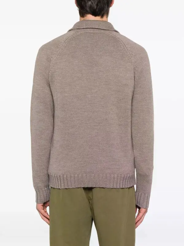 ZANONE Polo-neck Wool Sweater - Brown