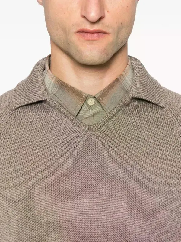 ZANONE Polo-neck Wool Sweater - Brown