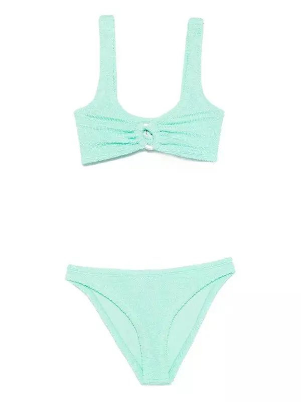 Hunza G Julia Ring-detail Crinkle Bikini - Green