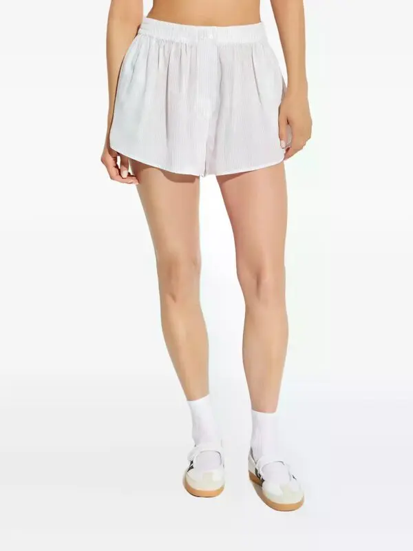 Alexander Wang Pinstripe Elastic-waist Shorts - White