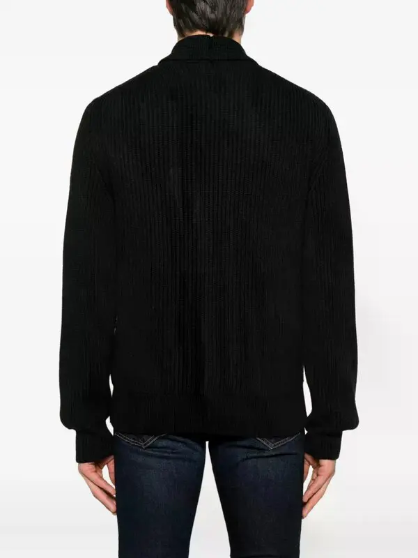 TOM FORD Ribbed-knit Double-breasted Cardigan - Black