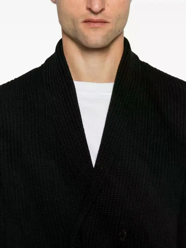 TOM FORD Ribbed-knit Double-breasted Cardigan - Black