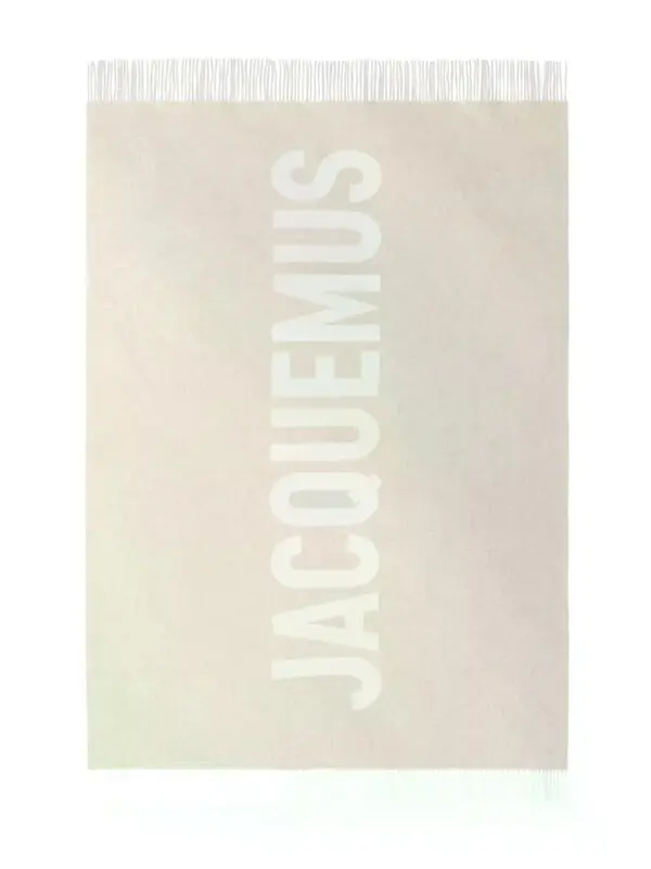 Jacquemus Logo-jacquard Wool Scarf - Neutrals