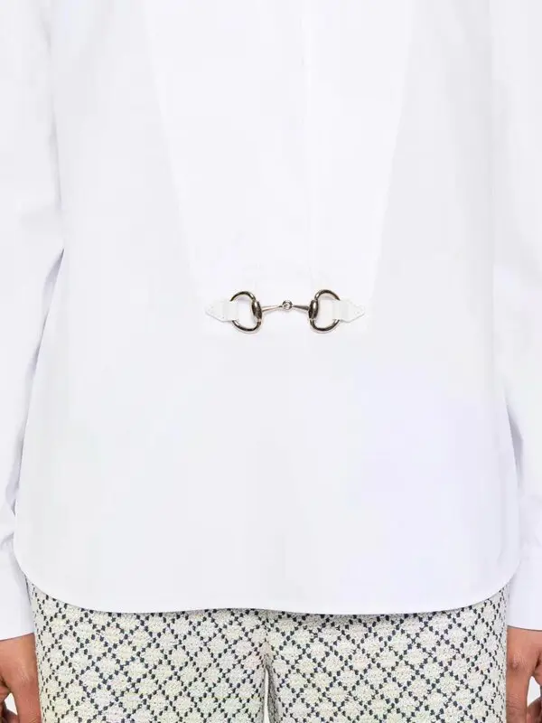 Gucci Horsebit Tie-neck Shirt - White