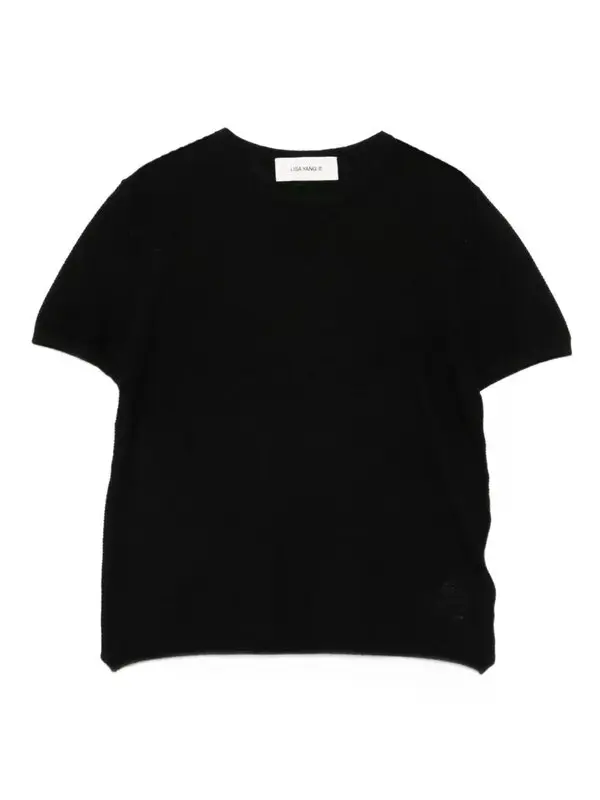 LISA YANG Short-sleeve Cashmere Top - Black