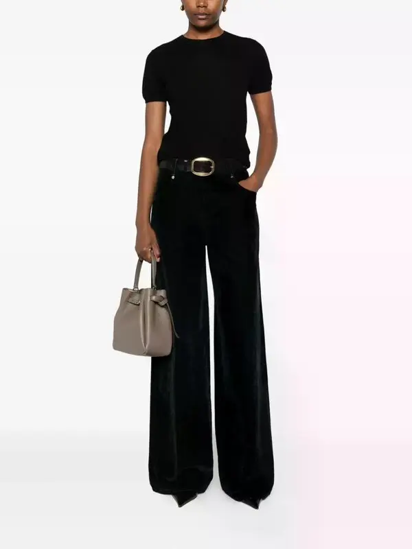 LISA YANG Short-sleeve Cashmere Top - Black