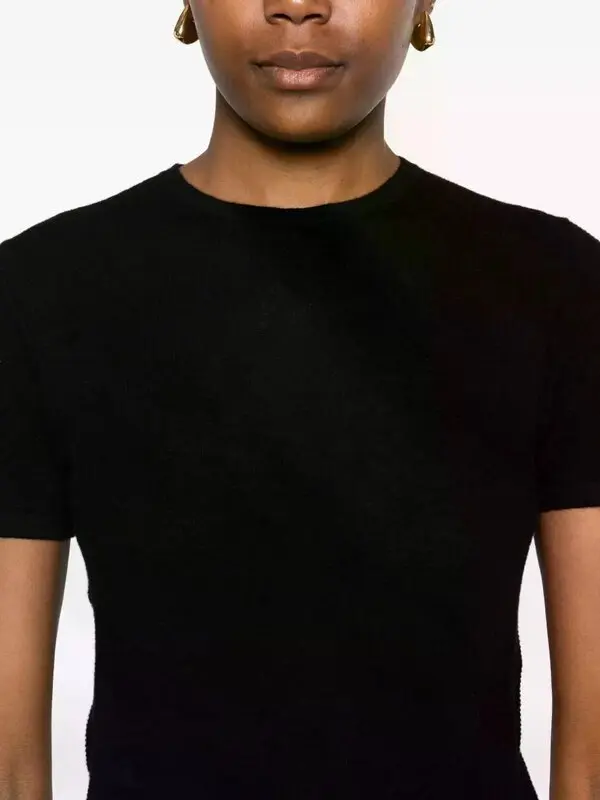 LISA YANG Short-sleeve Cashmere Top - Black