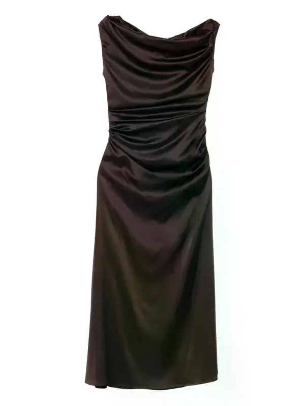 Staud Cowl-neck Draped Dress