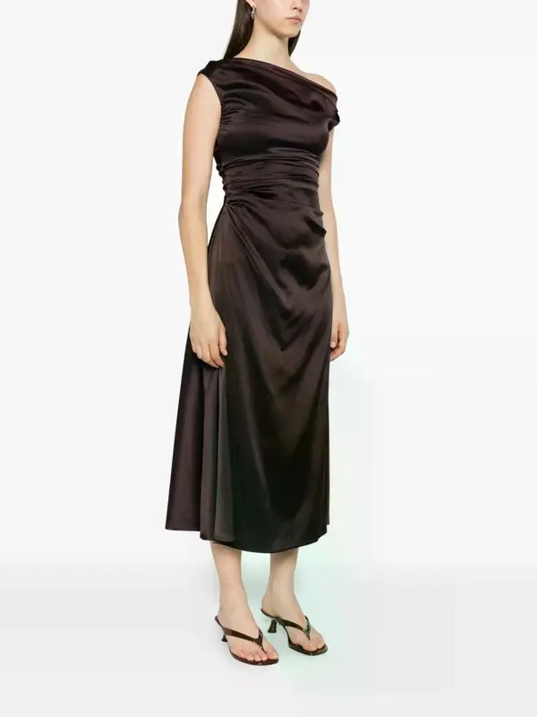 Staud Cowl-neck Draped Dress