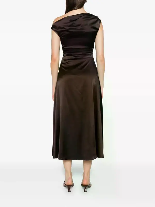 Staud Cowl-neck Draped Dress