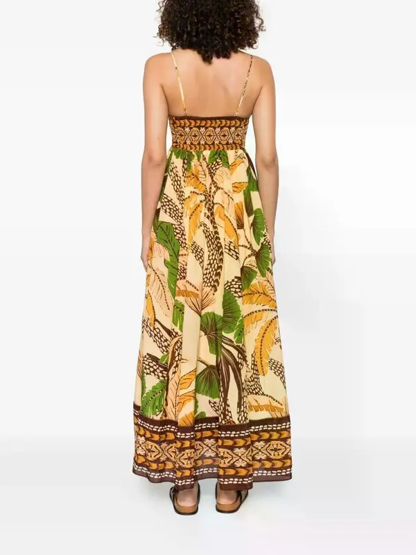 Farm Rio Foliage Sketch Maxi Dress