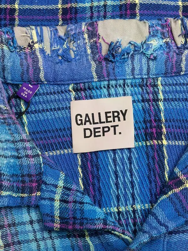 GALLERY DEPT. Frayed Plaid Shirt - Blue
