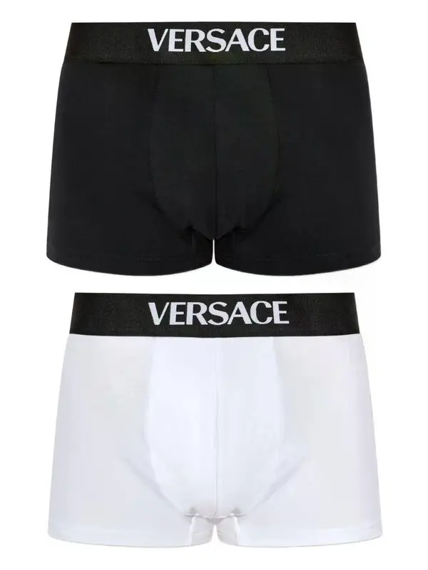 Versace Cotton-jersey Trunks 2-pack - Black
