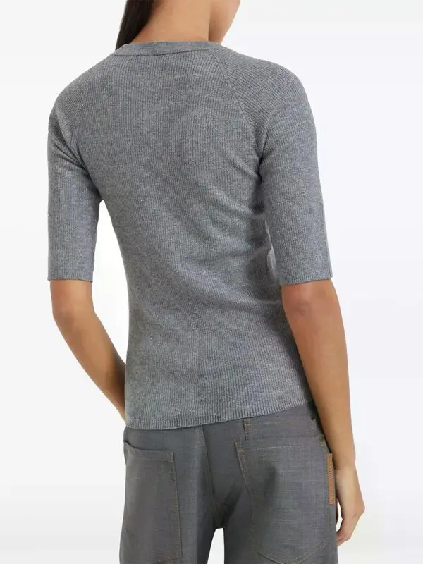 Brunello Cucinelli Ribbed Speckle-knit Top