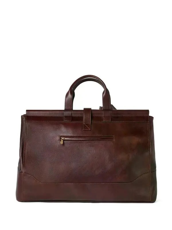 Brunello Cucinelli Logo-stamp Leather Holdall