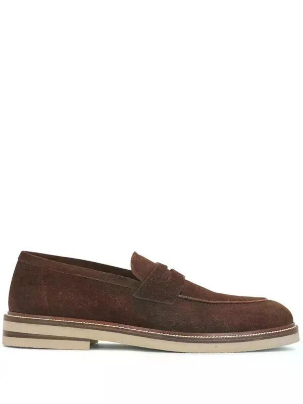 Brunello Cucinelli Low-heel Suede Loafers - Brown