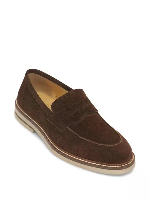 Brunello Cucinelli Low-heel Suede Loafers
