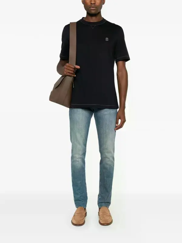 Brunello Cucinelli Contrast-stitching T-shirt