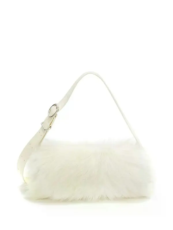 JIL SANDER Small Cannolo Goat-hair Shoulder Bag - White