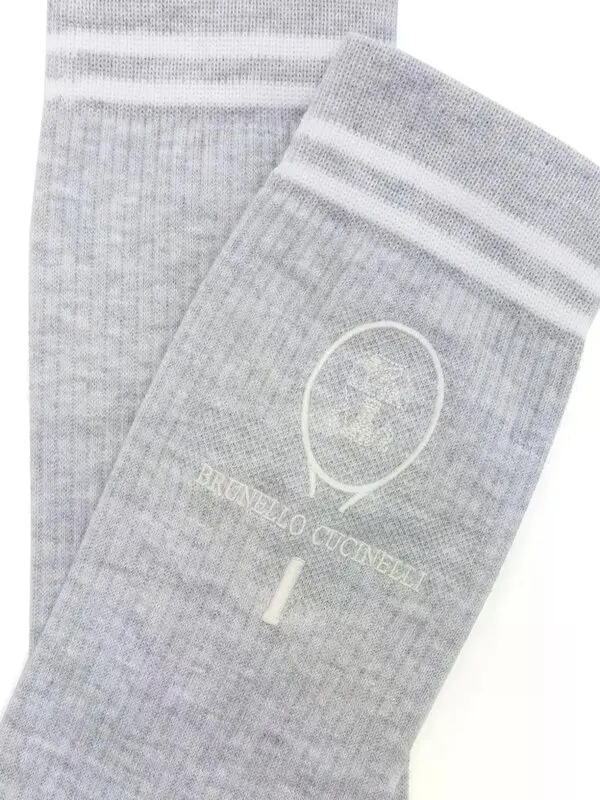 Brunello Cucinelli Logo-embroidered Socks
