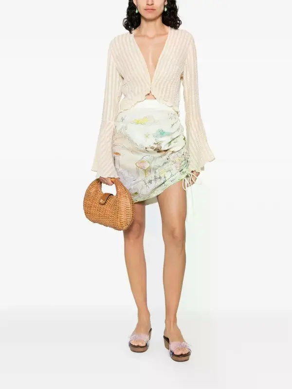 ALEMAIS Linen Draped Skirt