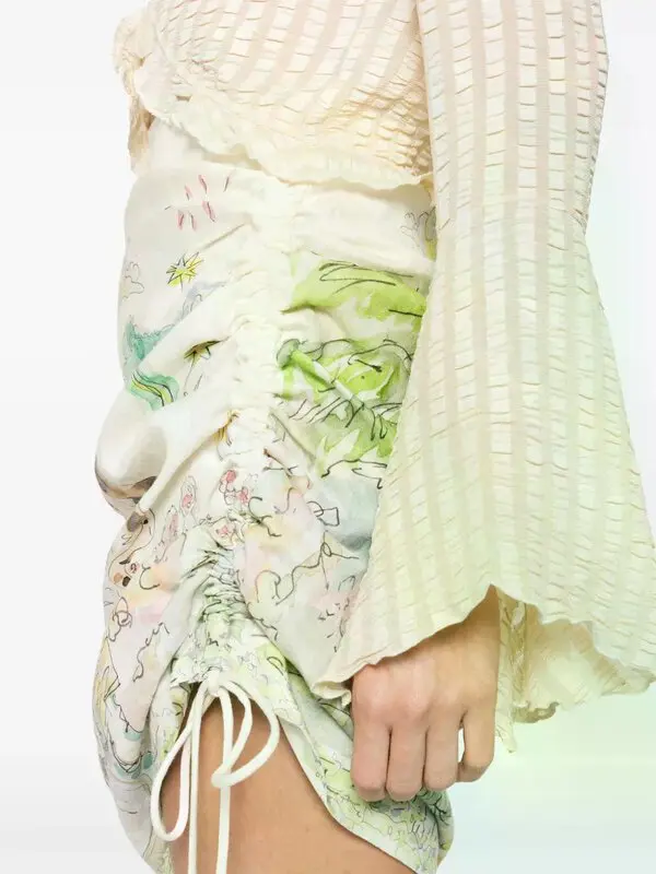 ALEMAIS Linen Draped Skirt