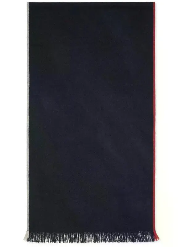 Brunello Cucinelli Solid Border Fringed Scarf - Blue
