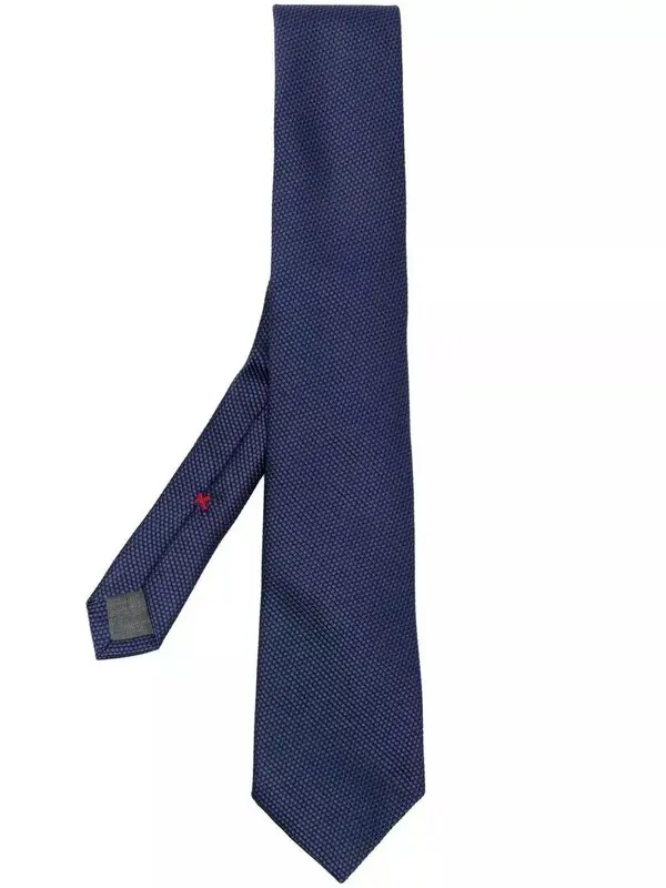 Brunello Cucinelli Textured Pointed-tip Tie - Blue