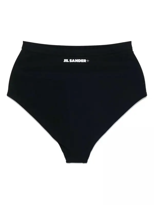 JIL SANDER Logo-print Bikini Bottoms - Black