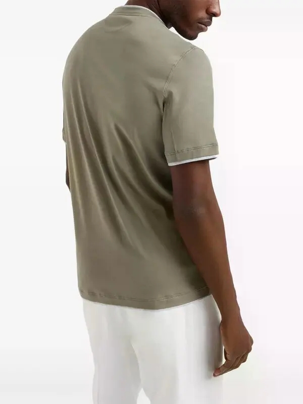 Brunello Cucinelli Contrast-trim Crew-neck T-shirt