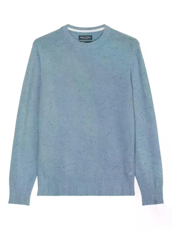 Marc O'polo Speckled-knit Crew-neck Sweater - Blue