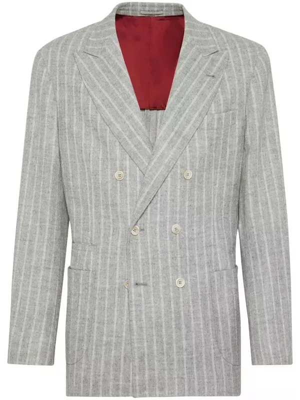 Brunello Cucinelli Double-breasted Striped Blazer