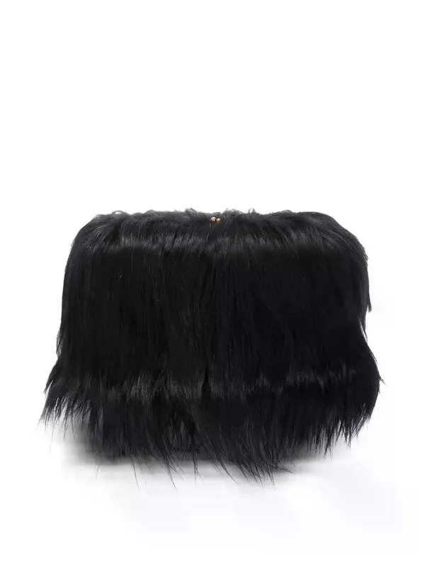 JIL SANDER Goji Pillow Hairy Medium Clutch Bag - Black