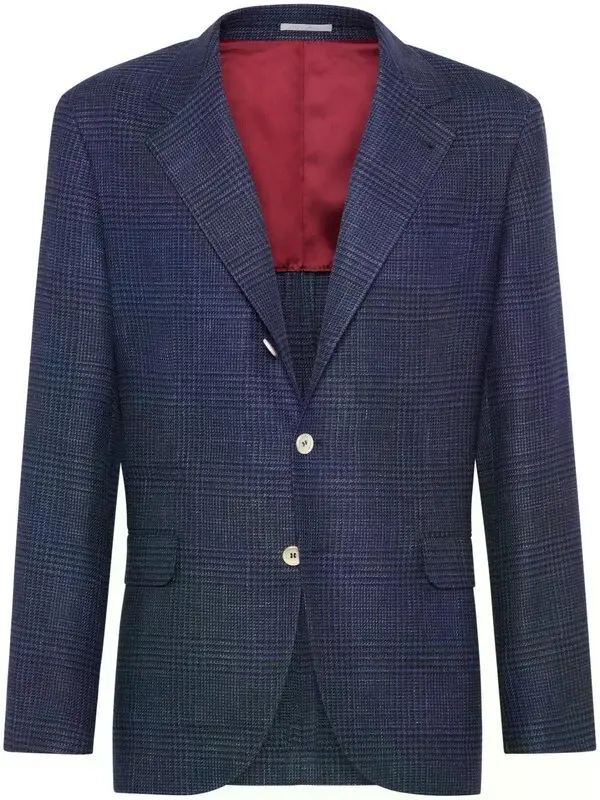 Brunello Cucinelli Check-pattern Single-breasted Blazer