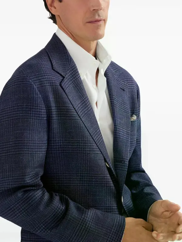 Brunello Cucinelli Check-pattern Single-breasted Blazer