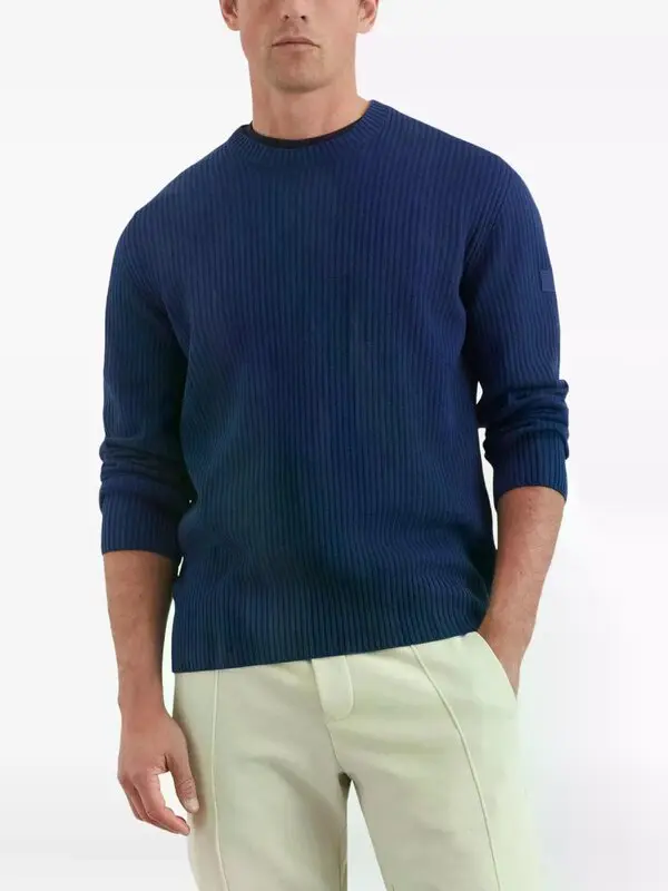 Marc O'polo Ribbed Crew Neck Sweater - Blue