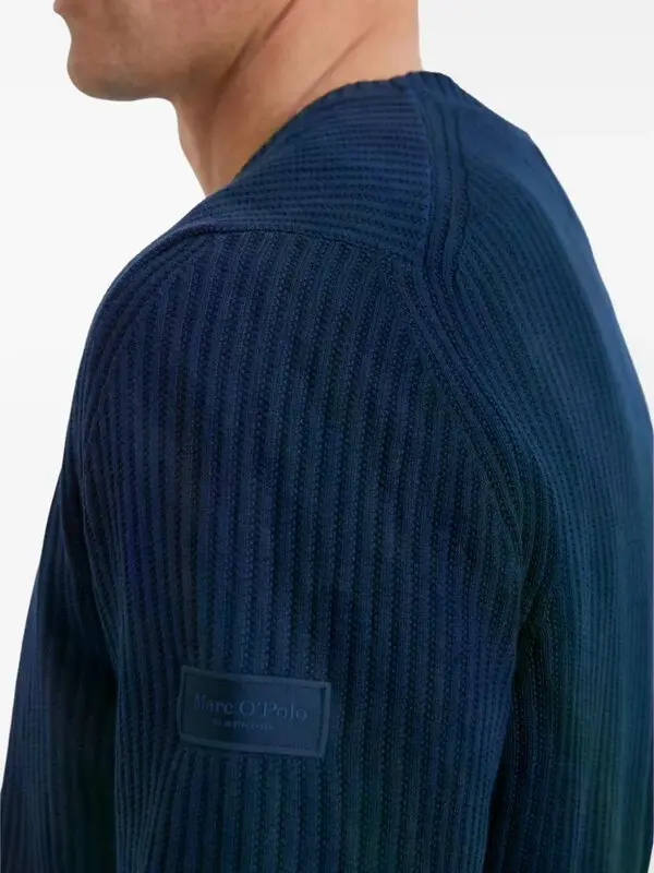 Marc O'polo Ribbed Crew Neck Sweater - Blue