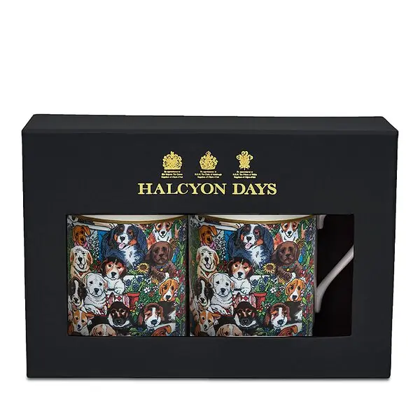 Halcyon Days Dogs Leave Pawprints Mugs, Set Of 2 - Multi