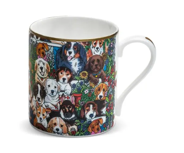 Halcyon Days Dogs Leave Pawprints Mugs, Set Of 2