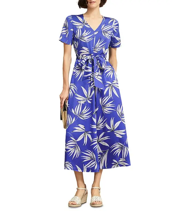 HOBBS LONDON Ripsley Palm Print Midi Dress