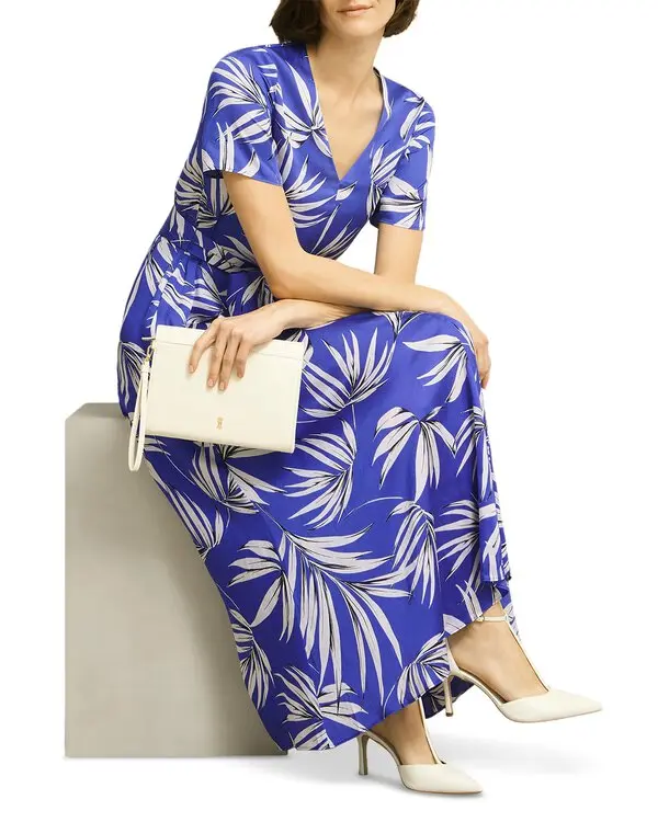 HOBBS LONDON Ripsley Palm Print Midi Dress