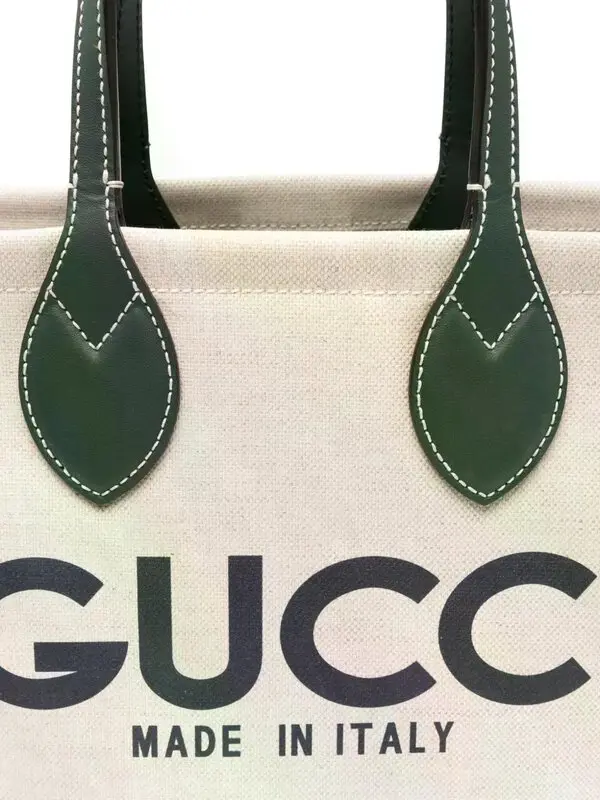 Gucci Logo-print Tote Bag - Neutrals